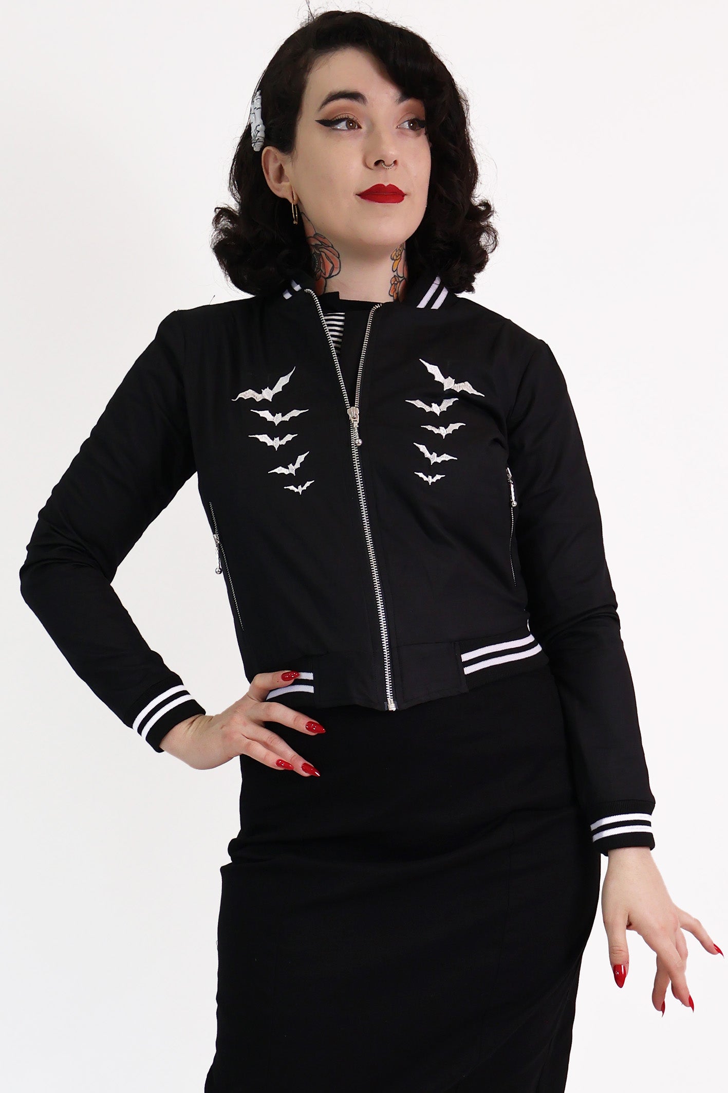 Dark Night Bat Bomber Jacket – Bonsai Kitten
