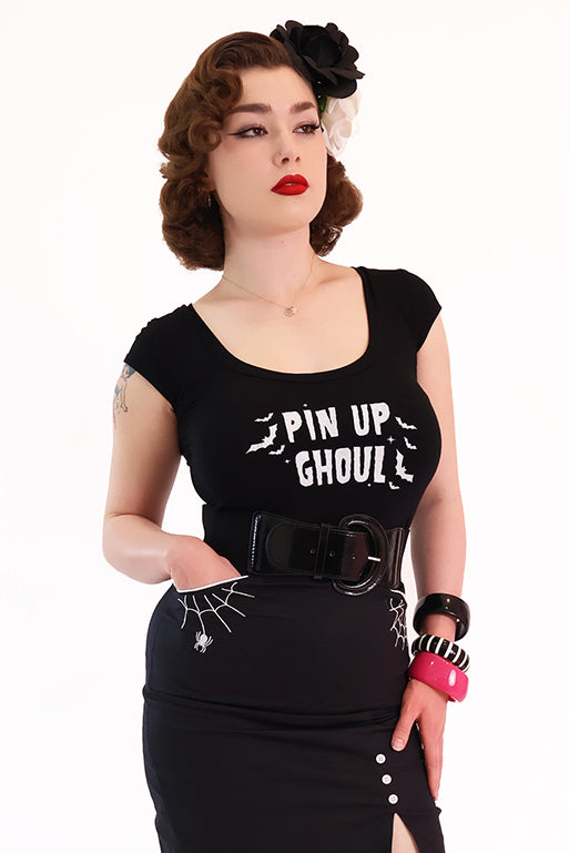 Pin Up Ghoul Black Tee Shirt – Bonsai Kitten