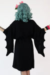 Nightfall Black Bat Vintage Robe - Bonsai Kitten