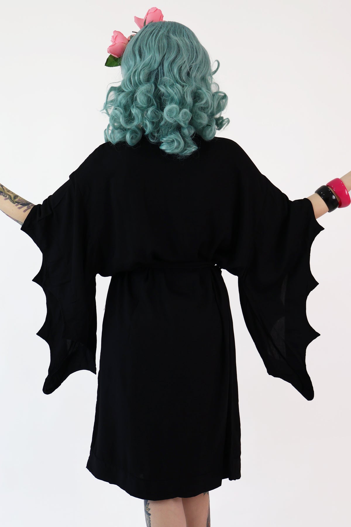 Nightfall Black Bat Vintage Robe - Bonsai Kitten